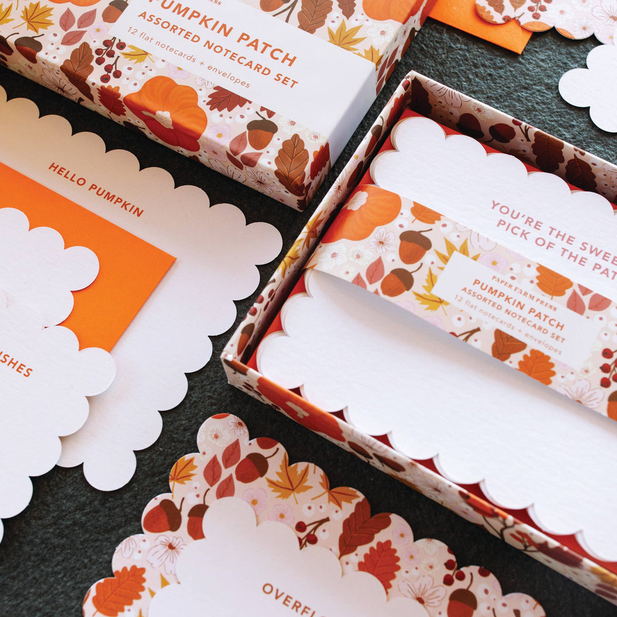 12 Fall Pumpkin Patch Note Cards, Thank you Cards – Pella Paperie